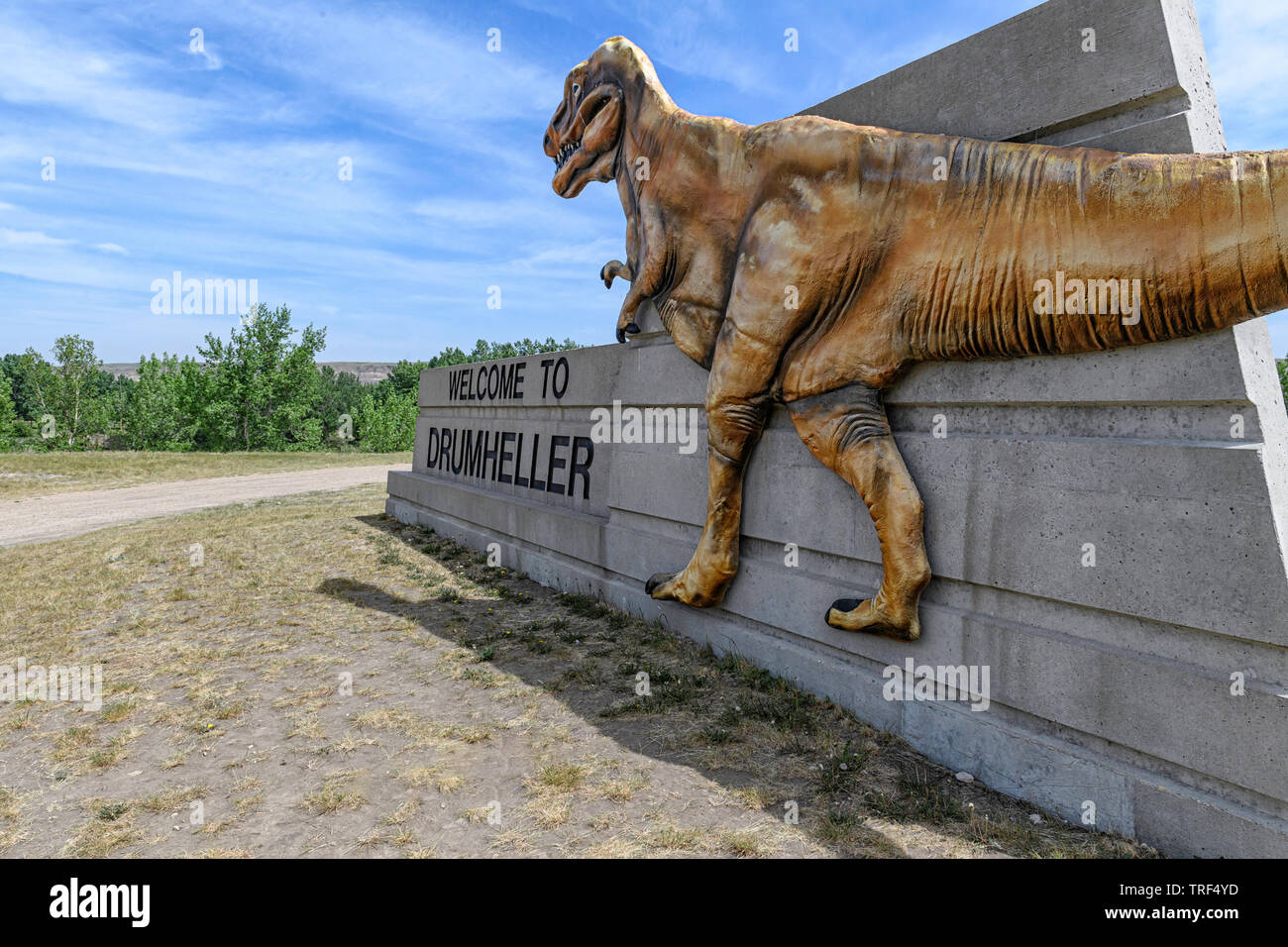 Welcome to Drumheller sign on Highway 575 as you are entering the city ...