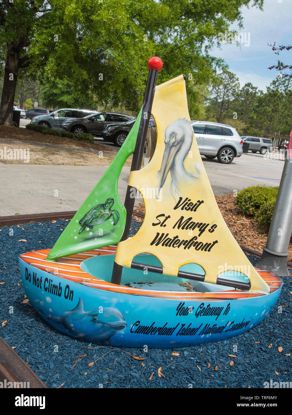 Fun sailboat display at the Georgia Welcome Center along Interstate 95 ...