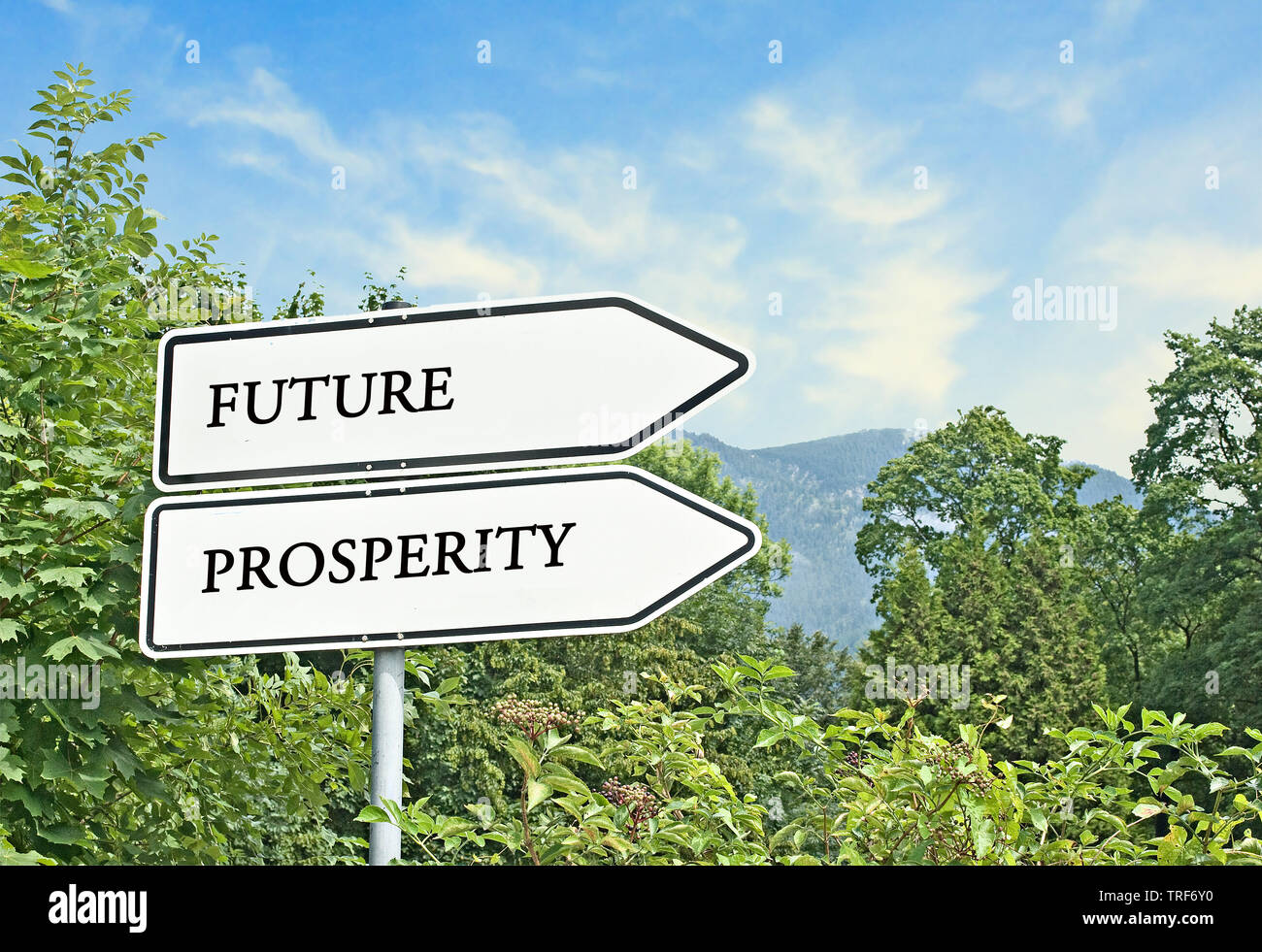 Road sign to future and prosperity Stock Photo - Alamy