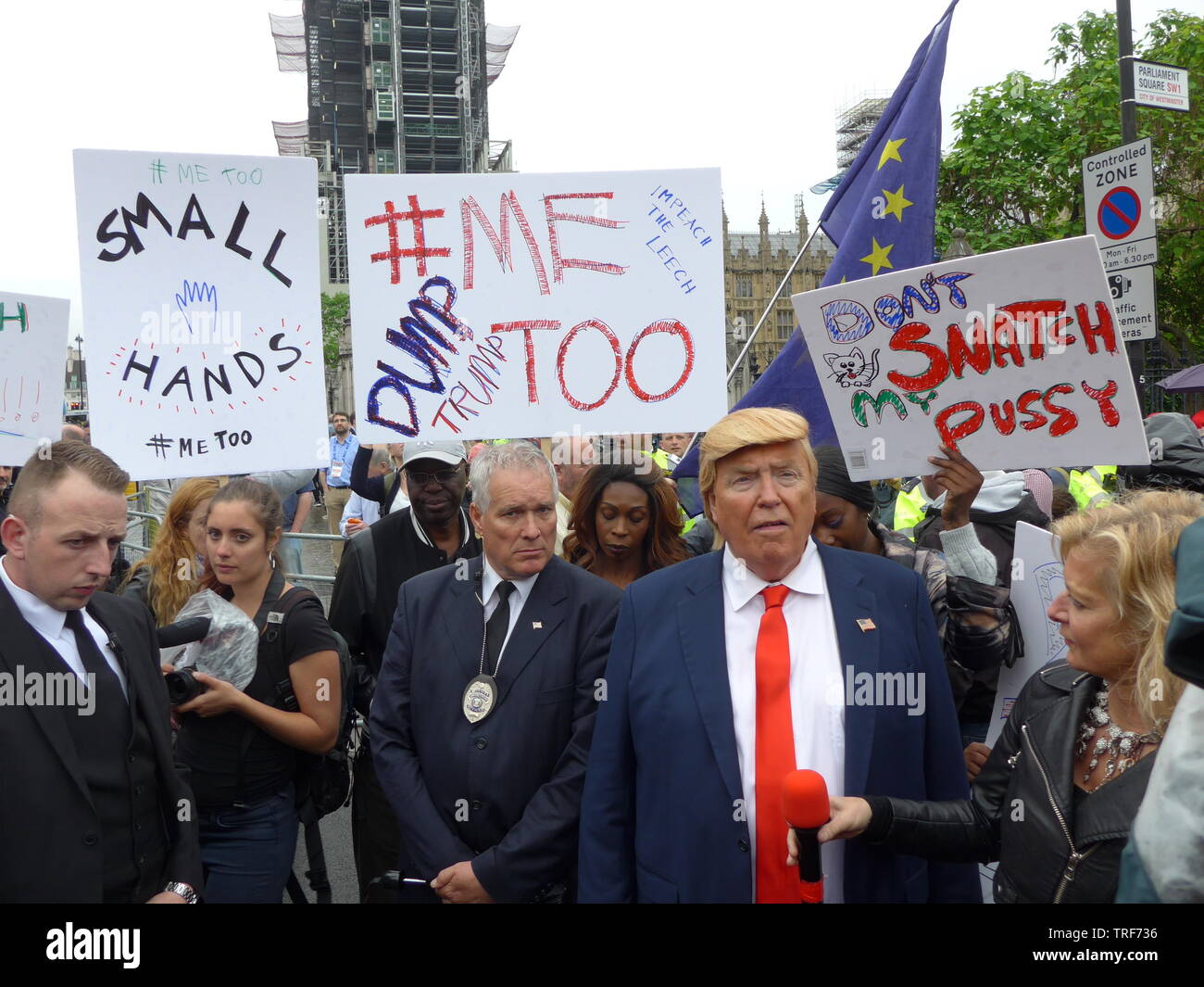 Donald Trump impersonator in Central London on the second day of the ...
