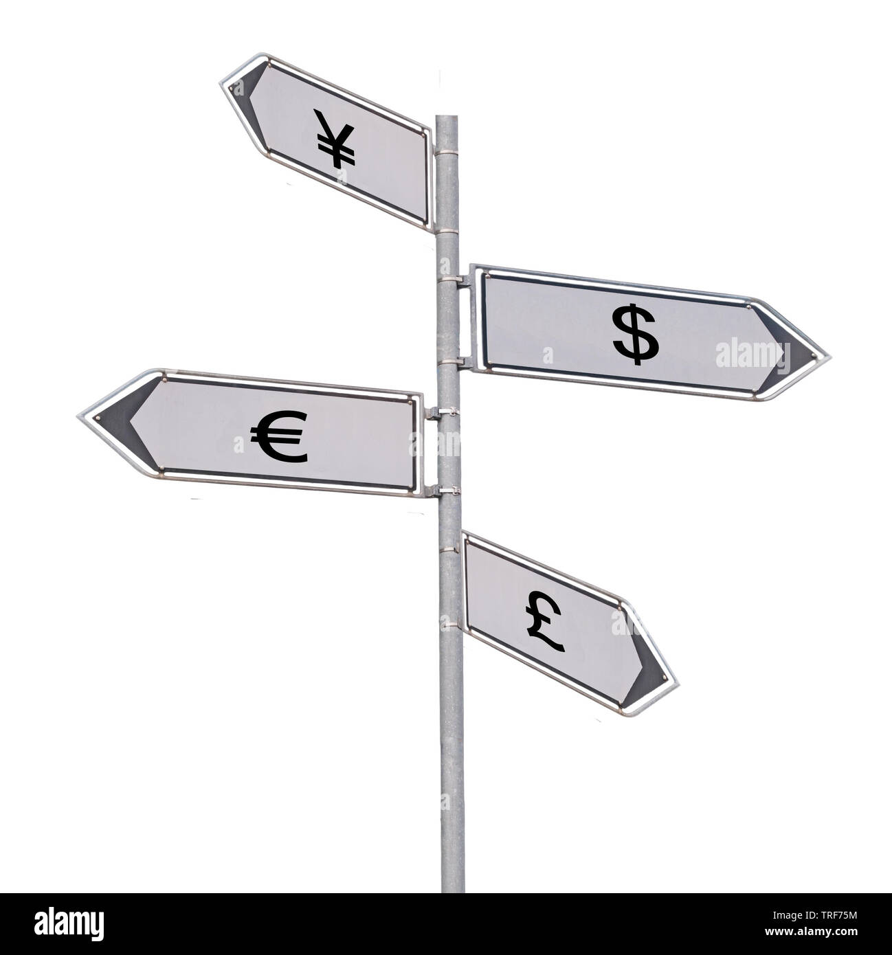 Road sign to currencies Stock Photo - Alamy