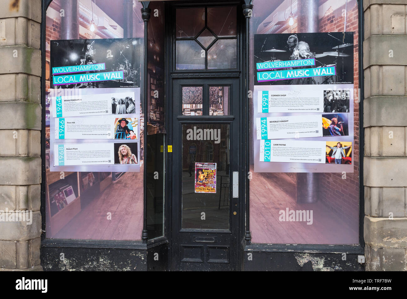 Music Wall on an empty shop window in the Royal London Buildings in ...