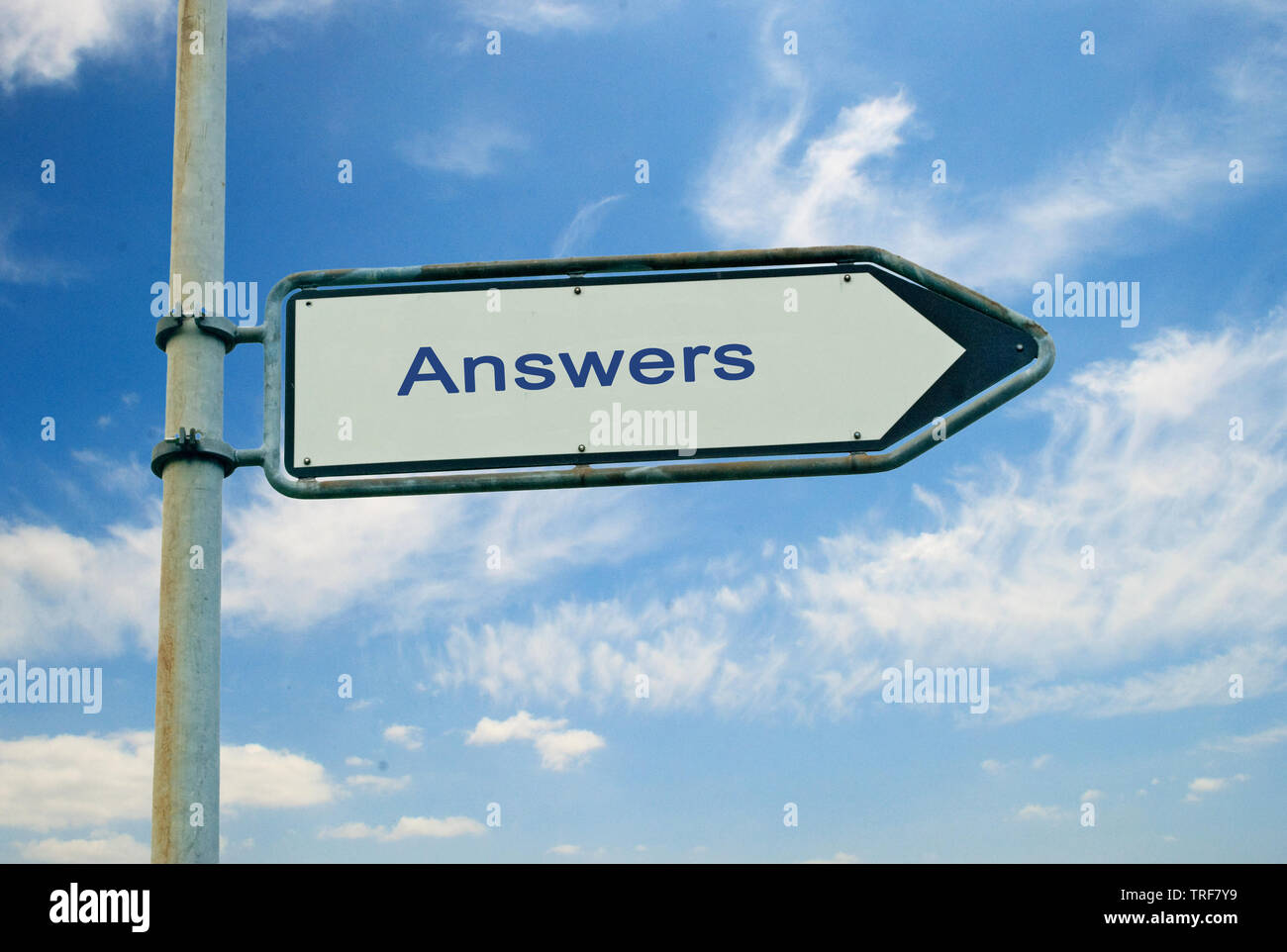 Direction to answers Stock Photo - Alamy