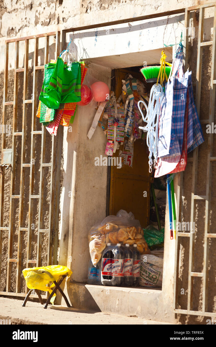 Small shop in Cabanaconde,Peru Stock Photo - Alamy