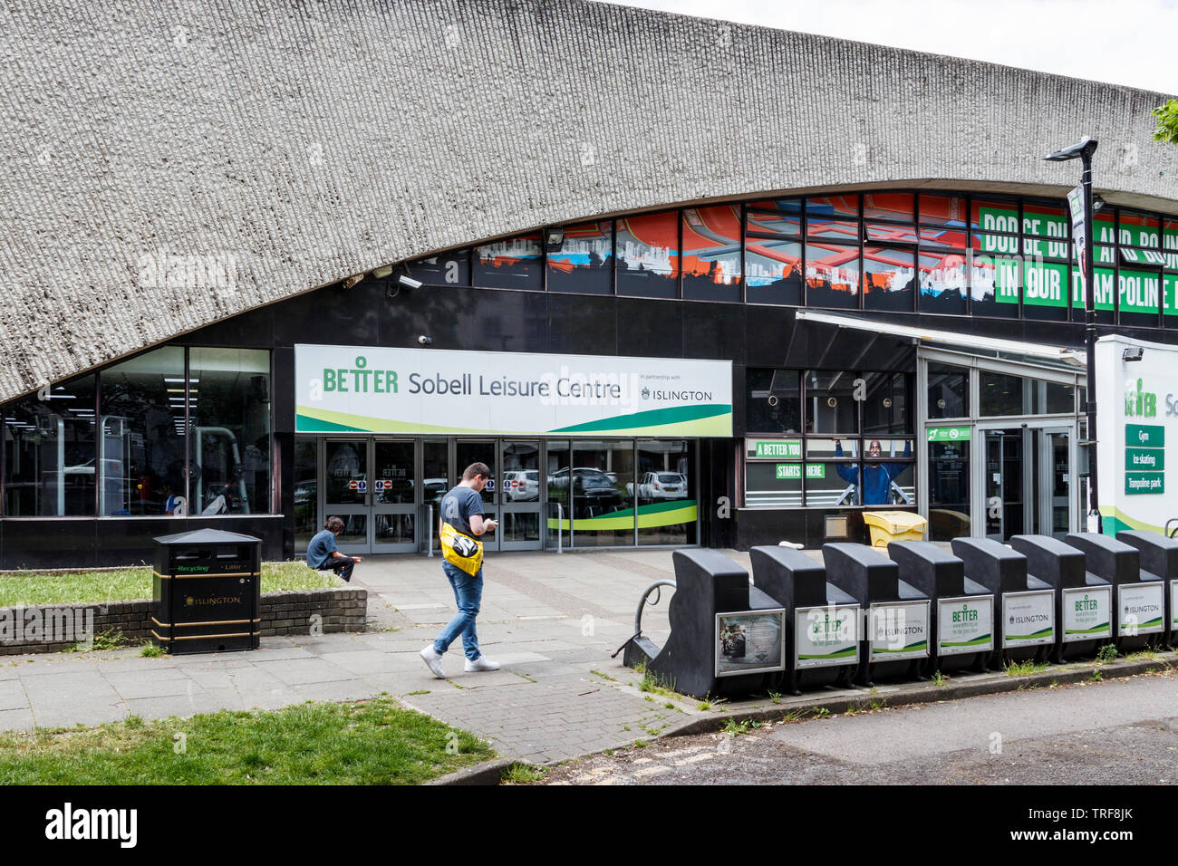 The entrance to the Sobell Leisure Centre in Islington, London, UK ...