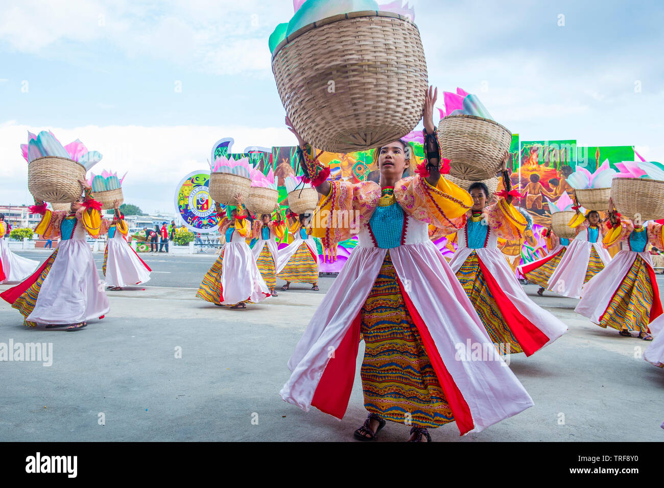 Participants in the Dinagyang Festival in Iloilo Philippines Stock ...