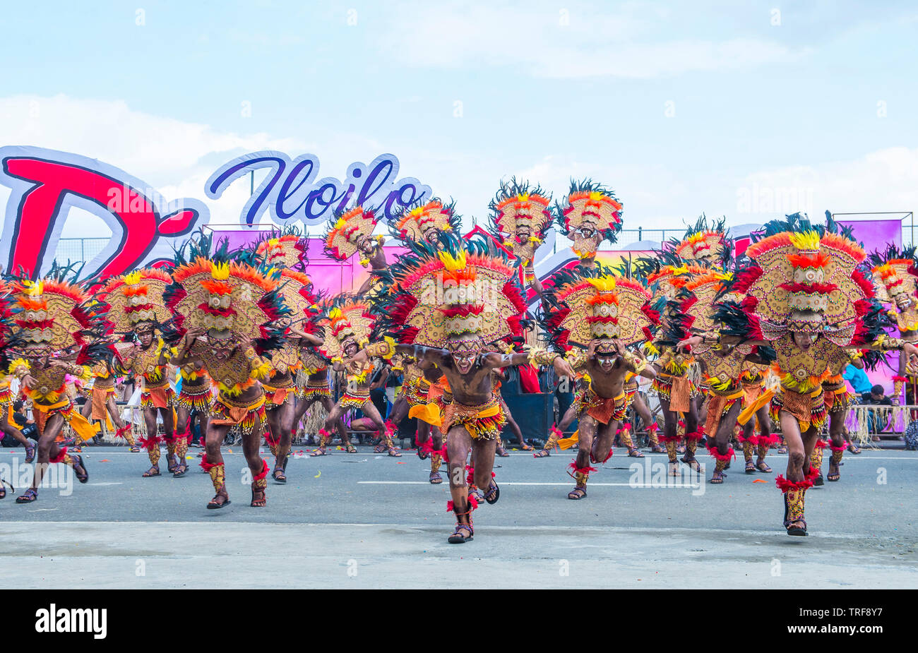Participants in the Dinagyang Festival in Iloilo Philippines Stock ...