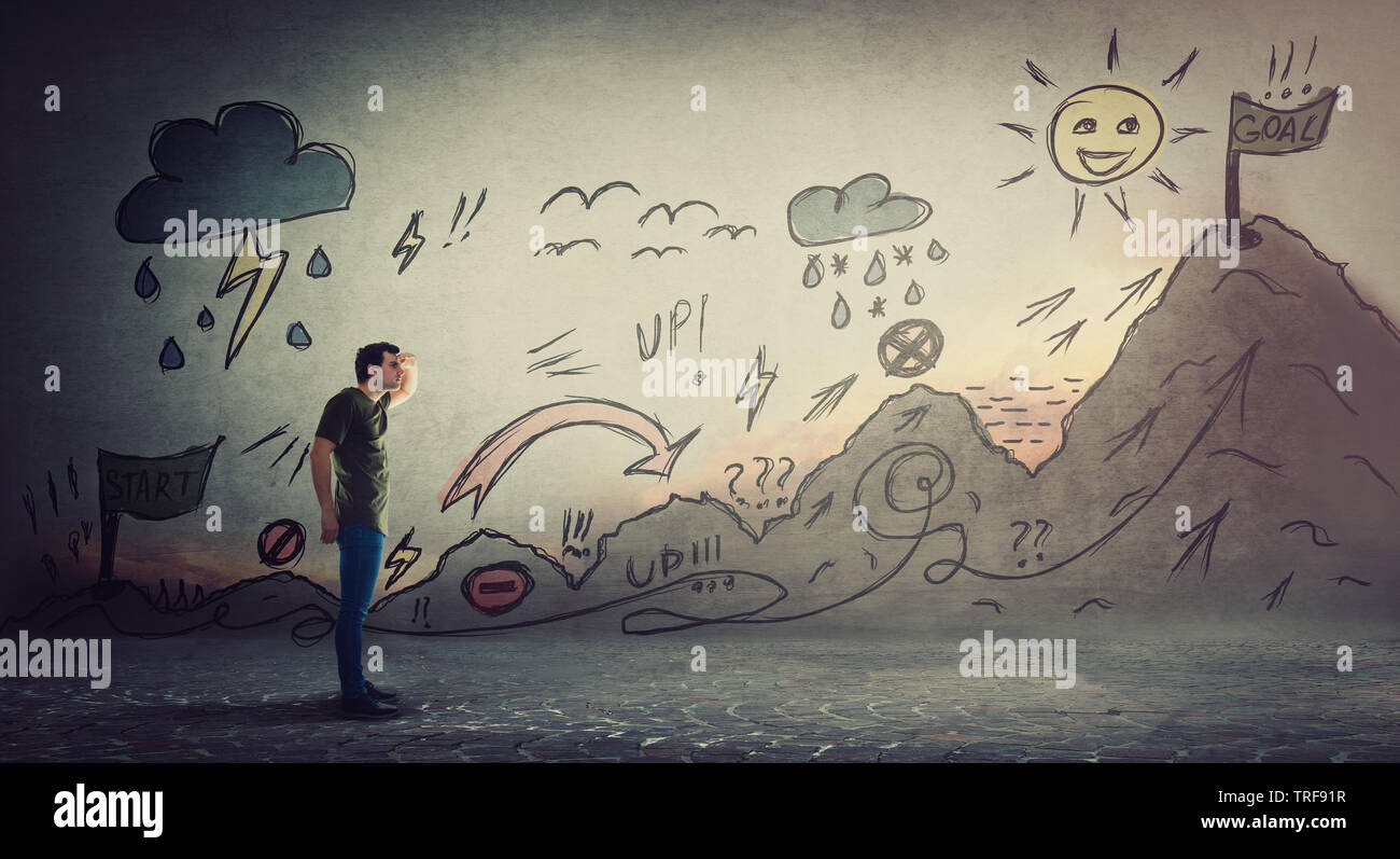 Man up down arrow hi-res stock photography and images - Alamy