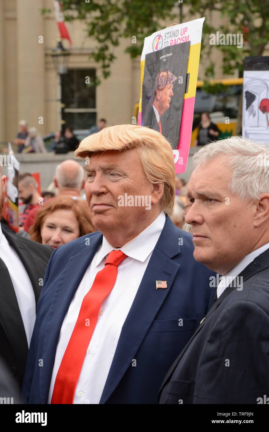 Donald Trump impersonator in Central London on the second day of the ...