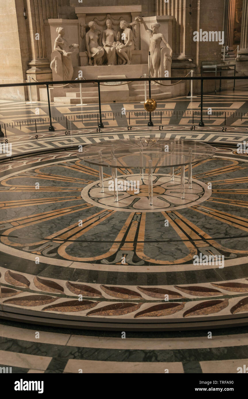 Famous Foucault Pendulum copper ball swinging inside the Pantheon in ...