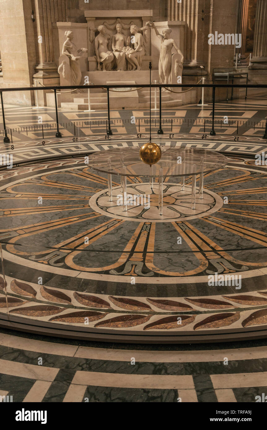 Famous Foucault Pendulum copper ball swinging inside the Pantheon in ...