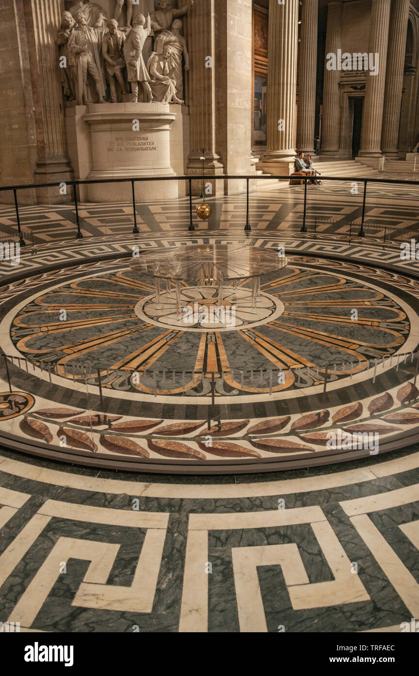 Famous Foucault Pendulum copper ball swinging inside the Pantheon in ...
