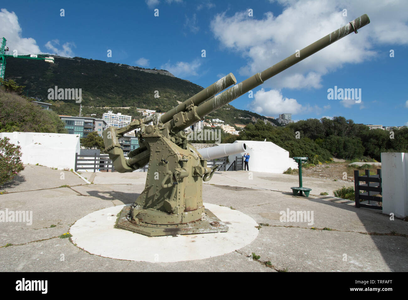 British Gun on top of the Rock of Gibraltar swivel type military ...
