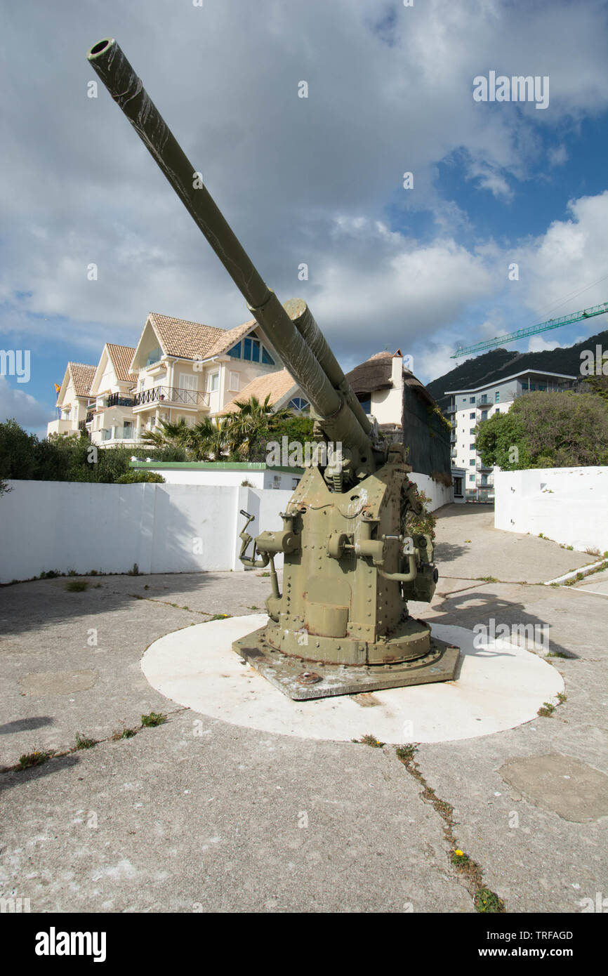 Ant Aircraft Gun Gibraltar fire firing bullets swivel type World Wat 2 ...