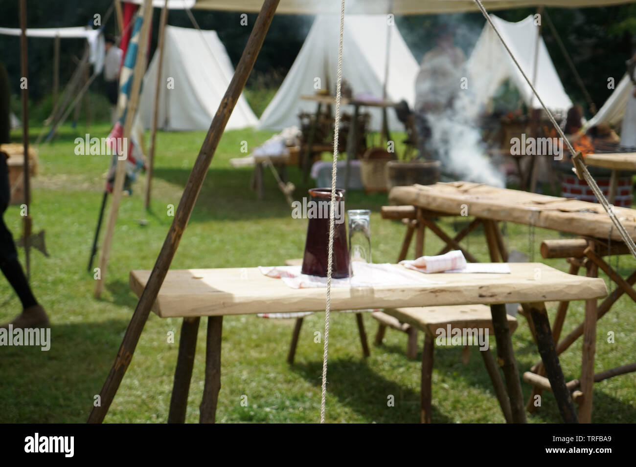 Medieval tent camp photographed at a festival in Germany Stock Photo ...