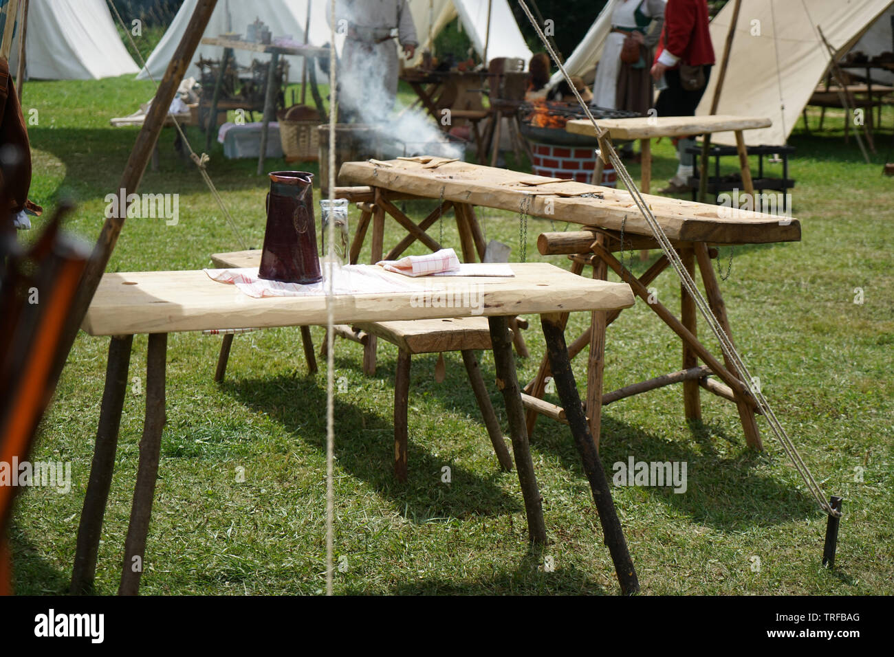 Medieval tent camp photographed at a festival in Germany Stock Photo ...