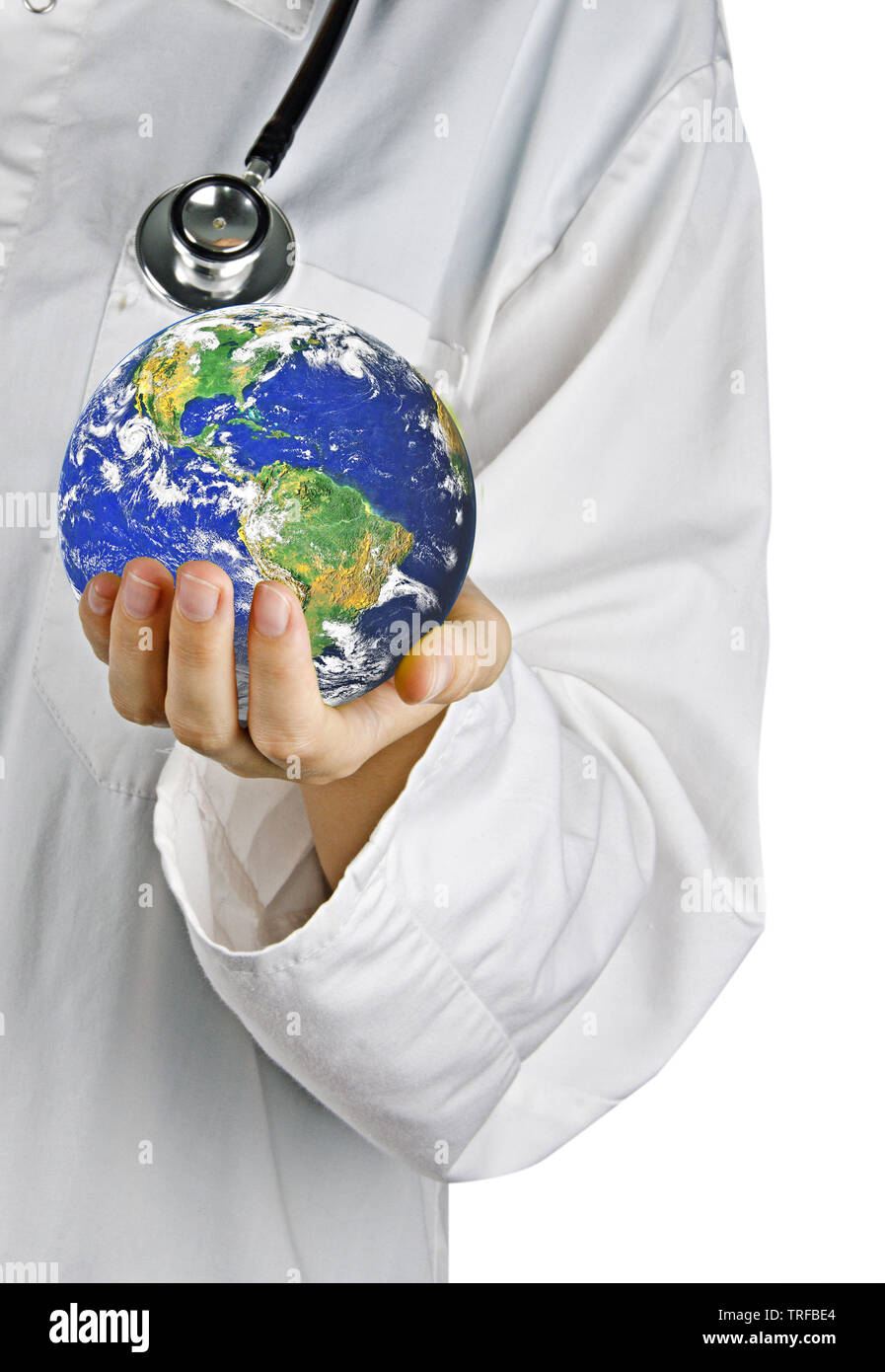 Metaphor of caring for Earth.Elements of this image furnished by NASA ...