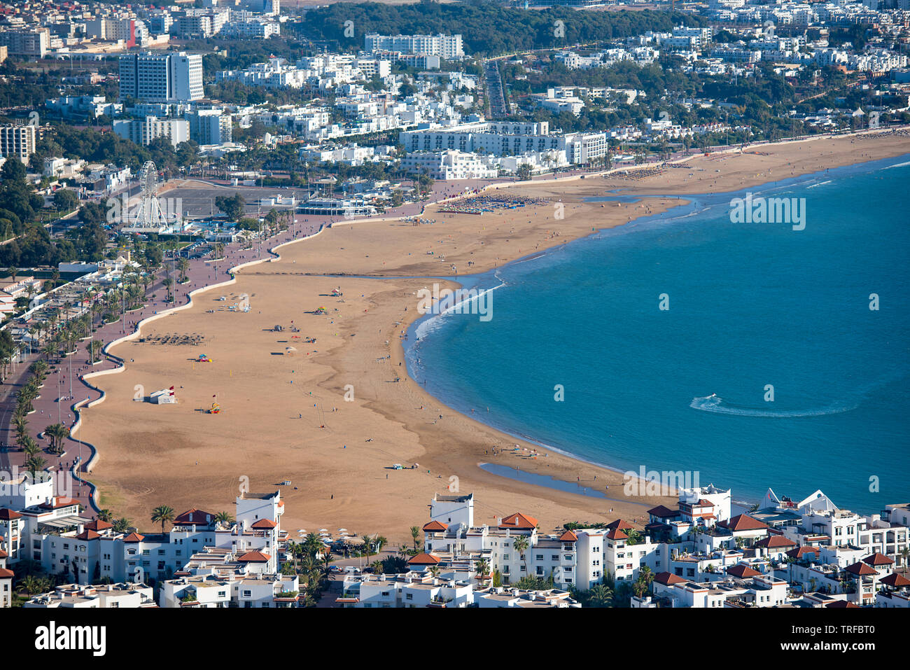 Panoramic view of Agadir, Agadir city beach and resort by Atlantic ...