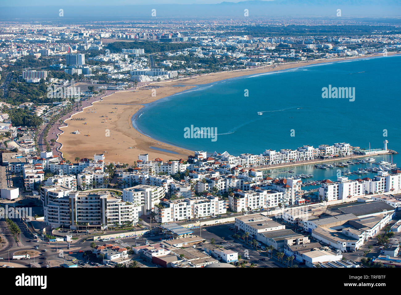 Panoramic view of Agadir, Agadir city beach and resort by Atlantic ...