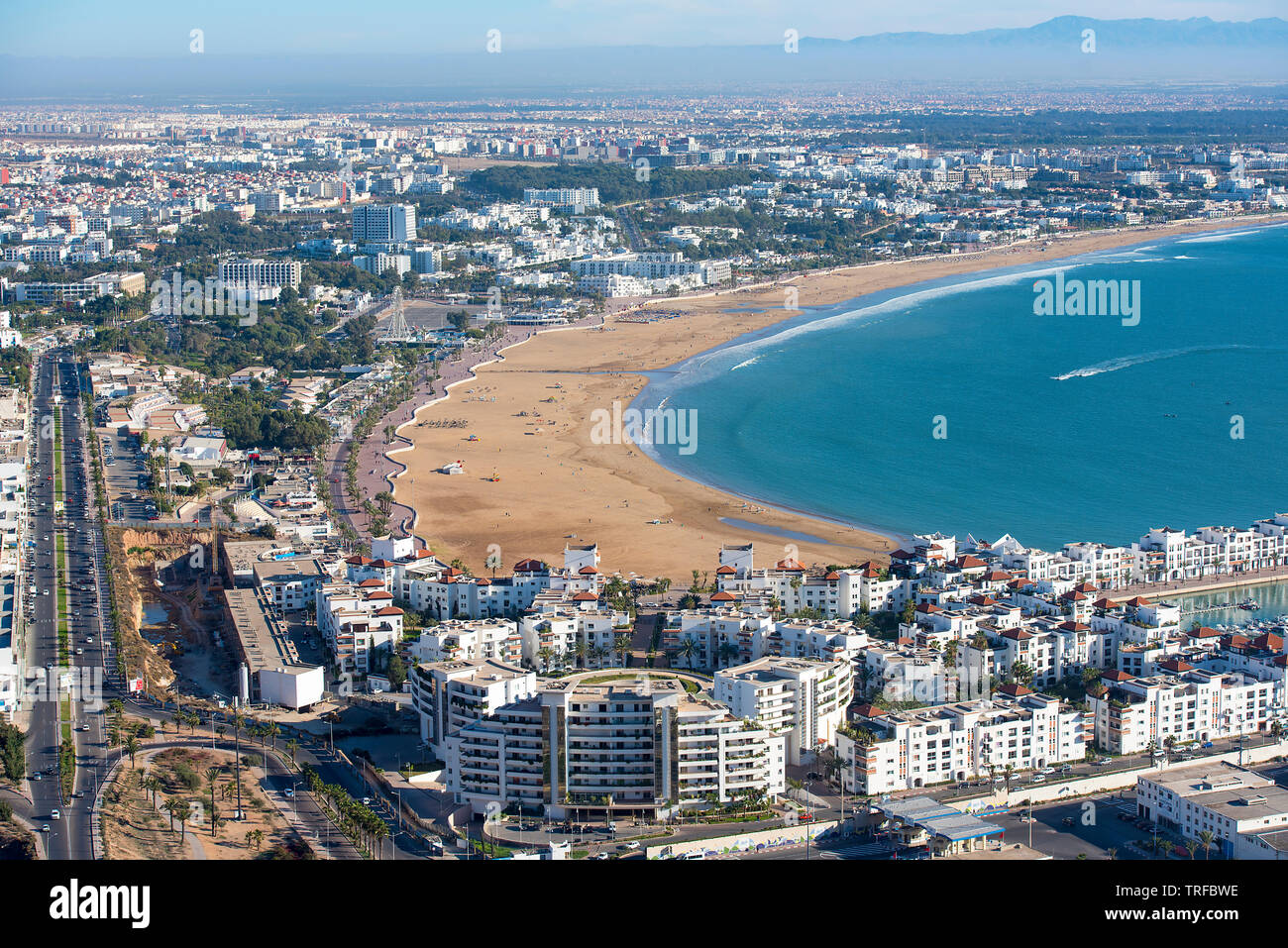 Panoramic view of Agadir, Agadir city beach and resort by Atlantic ...