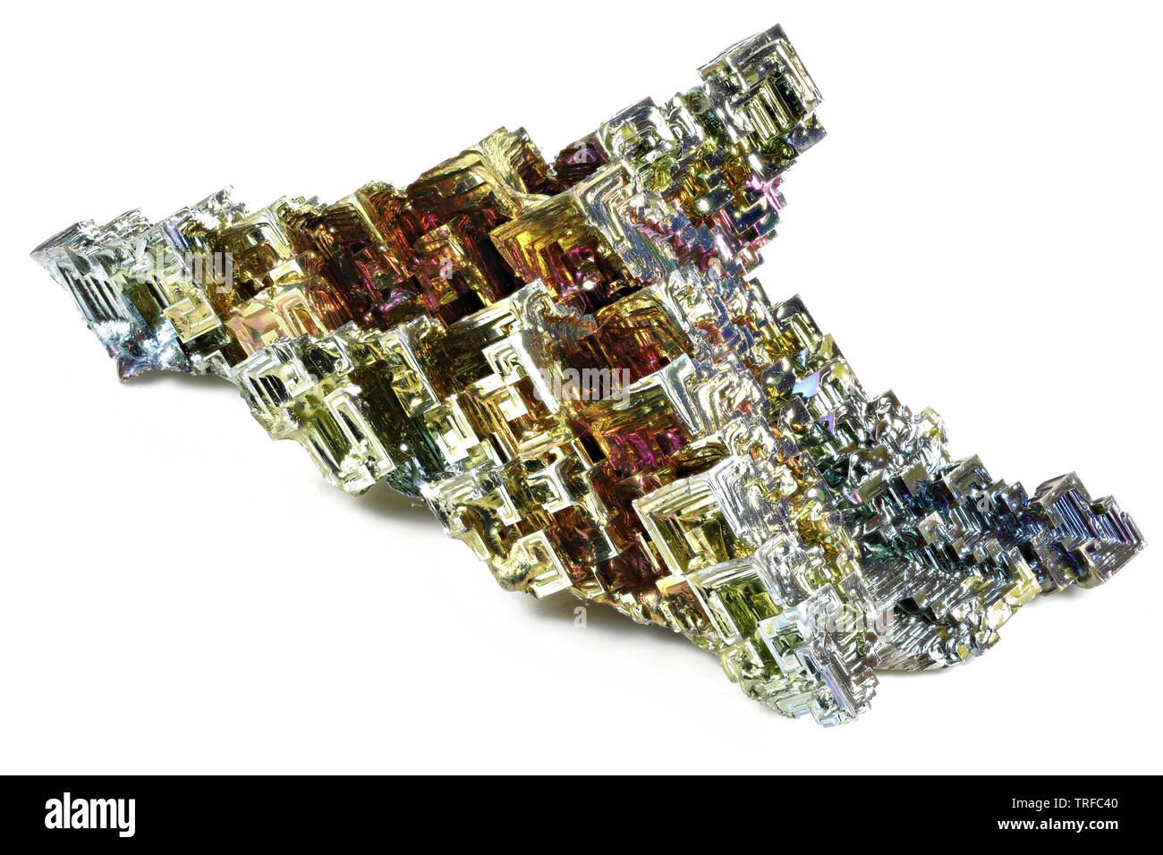bismuth crystal isolated on white background Stock Photo - Alamy