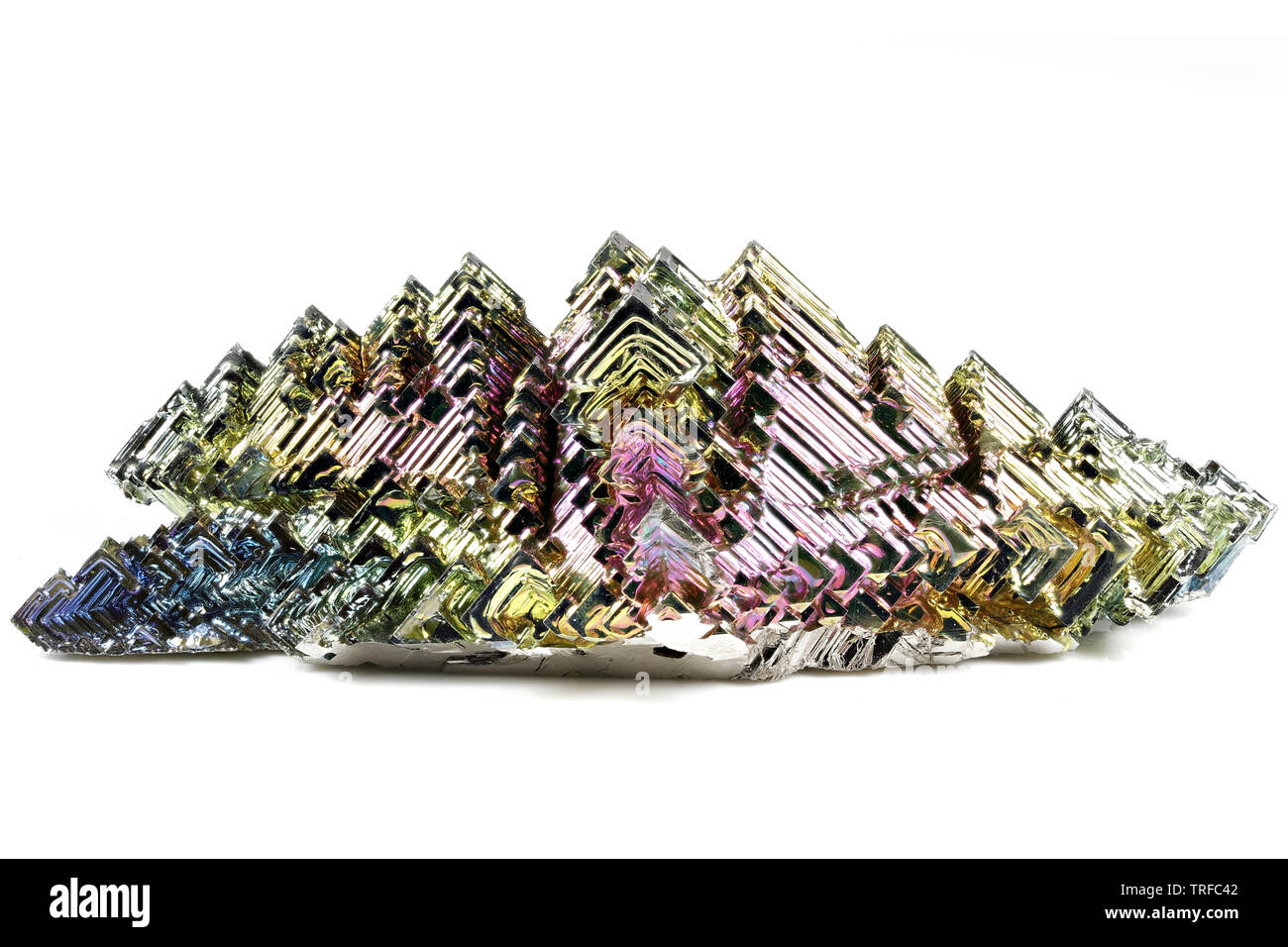 bismuth crystal isolated on white background Stock Photo - Alamy