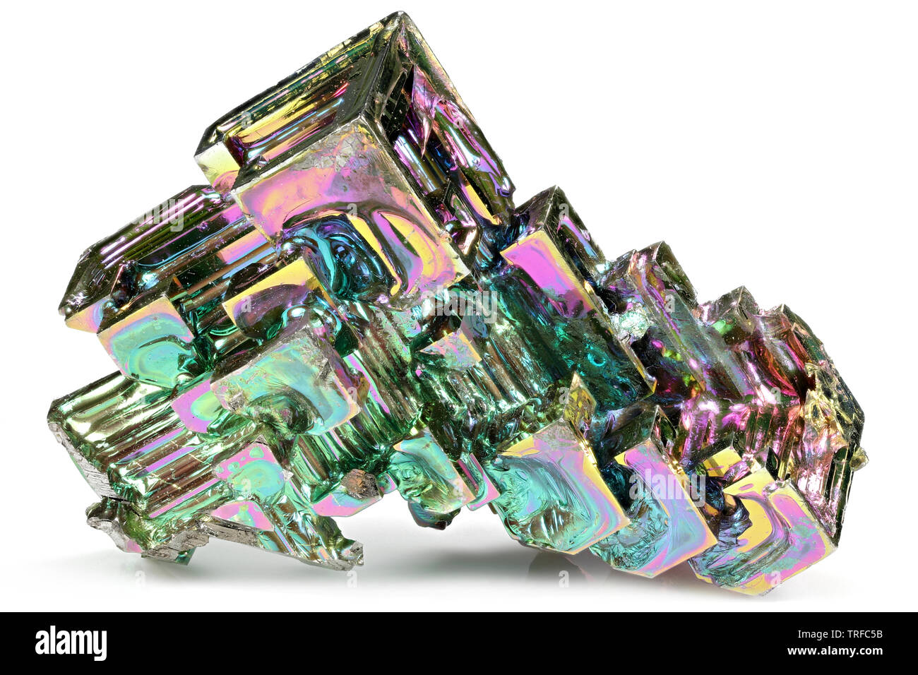 bismuth crystal isolated on white background Stock Photo - Alamy