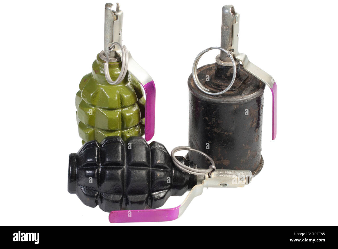 Russian hand grenades isolated on a white background Stock Photo - Alamy