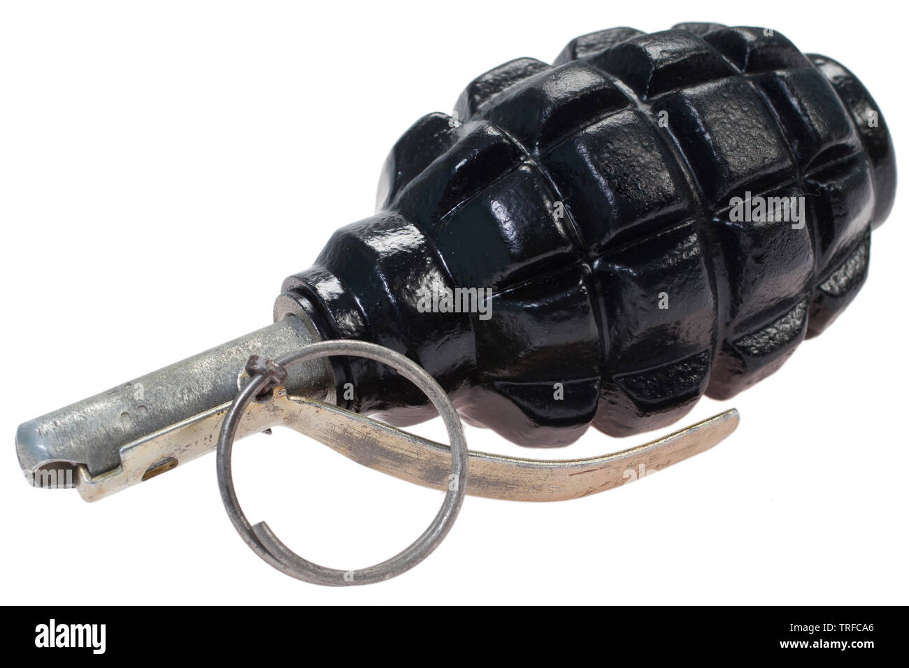 F-1 fragmentation hand grenade isolated on white background Stock Photo ...