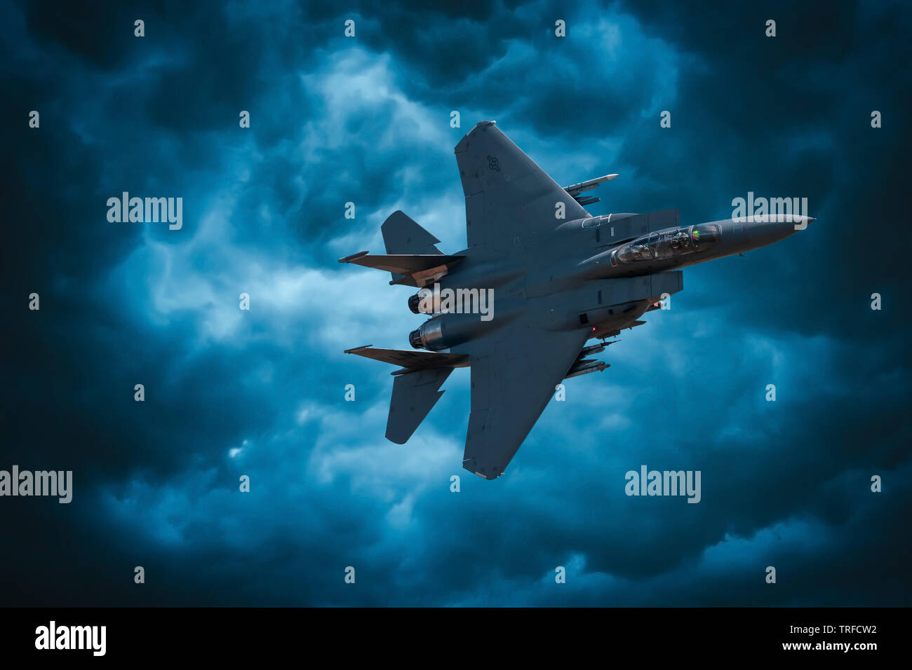 F-15 Strike Eagle. A composite image of a USAF F-15 flying through ...