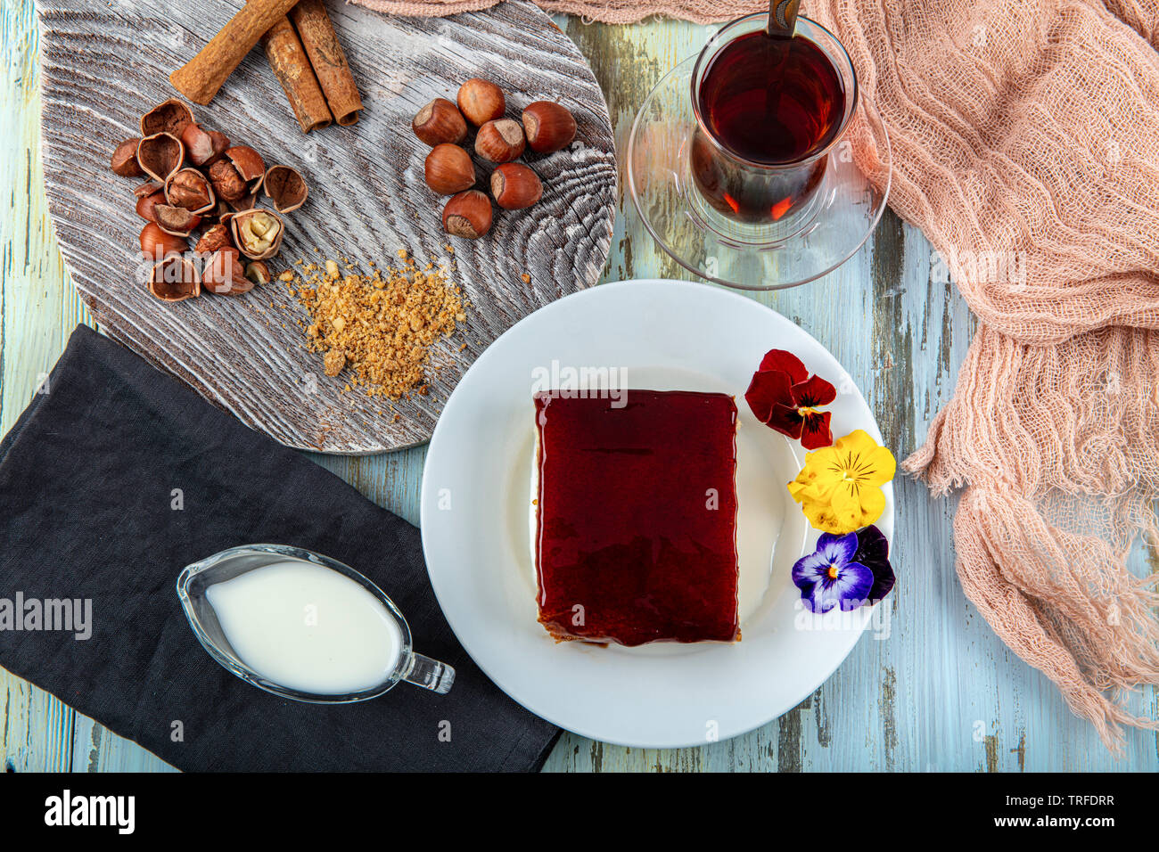 Turkish Traditional Trilece Caramel Dairy Dessert Cake. Sweet ...