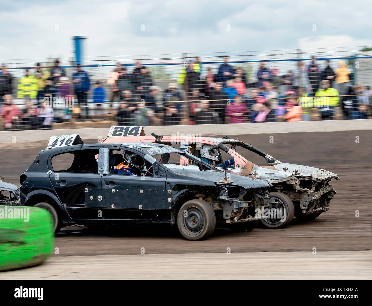 Banger racing at the Adrian Flux Arena, Kings Lynn, Norfolk Stock Photo ...