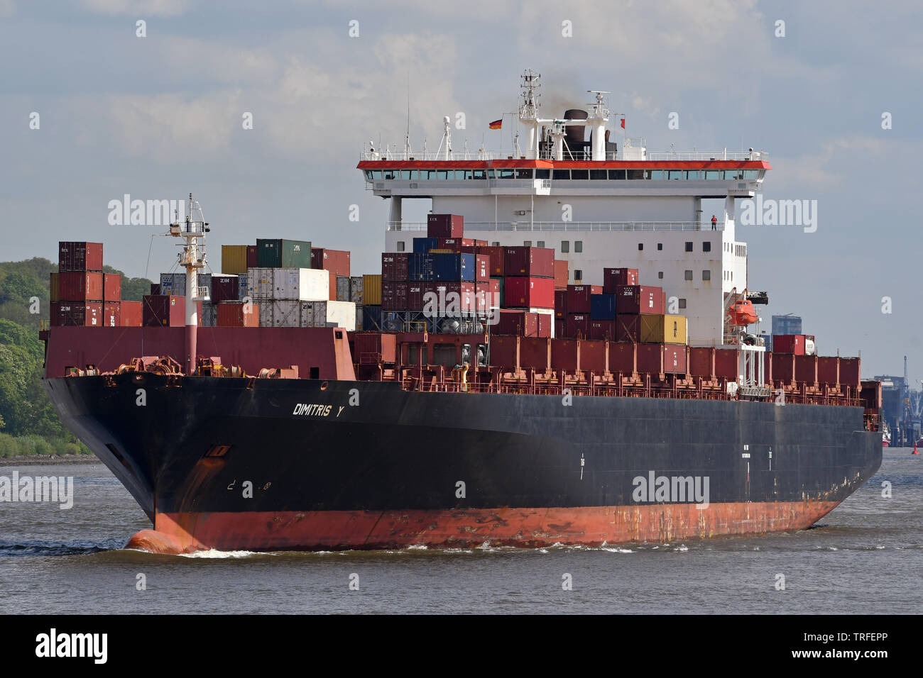 Dimitris Y outbound from Hamburg Stock Photo - Alamy