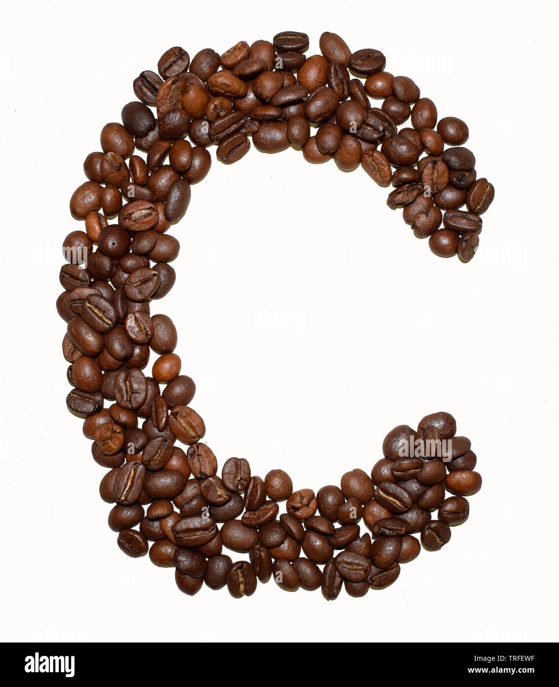 English Coffee Alphabet isolated on white. Roasted coffee beans. ?offee ...