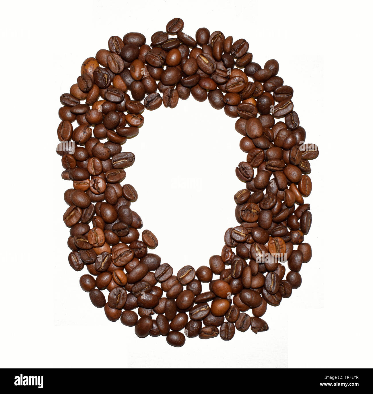 English Coffee Alphabet isolated on white. Roasted coffee beans. ?offee ...