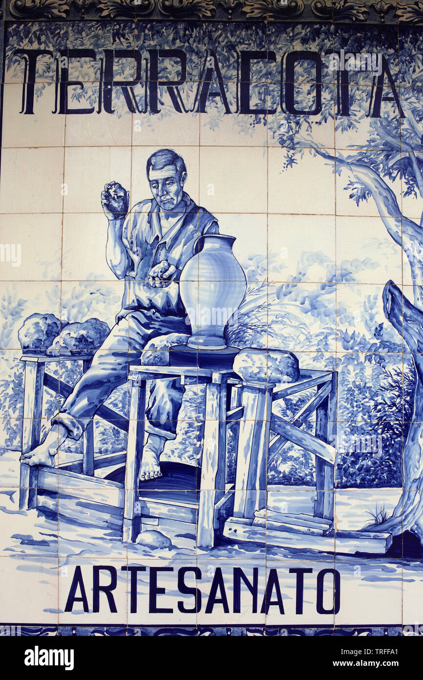 Portugal, Algarve, Lagos, shop sign, azulejos, ceramic tiles Stock ...