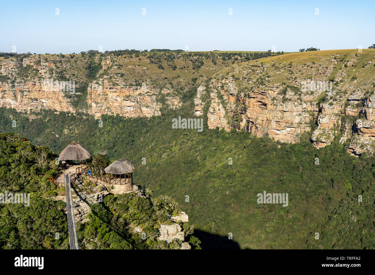 The Lake Eland suspension bridge in Oribi Gorge South Africa. The 80m ...