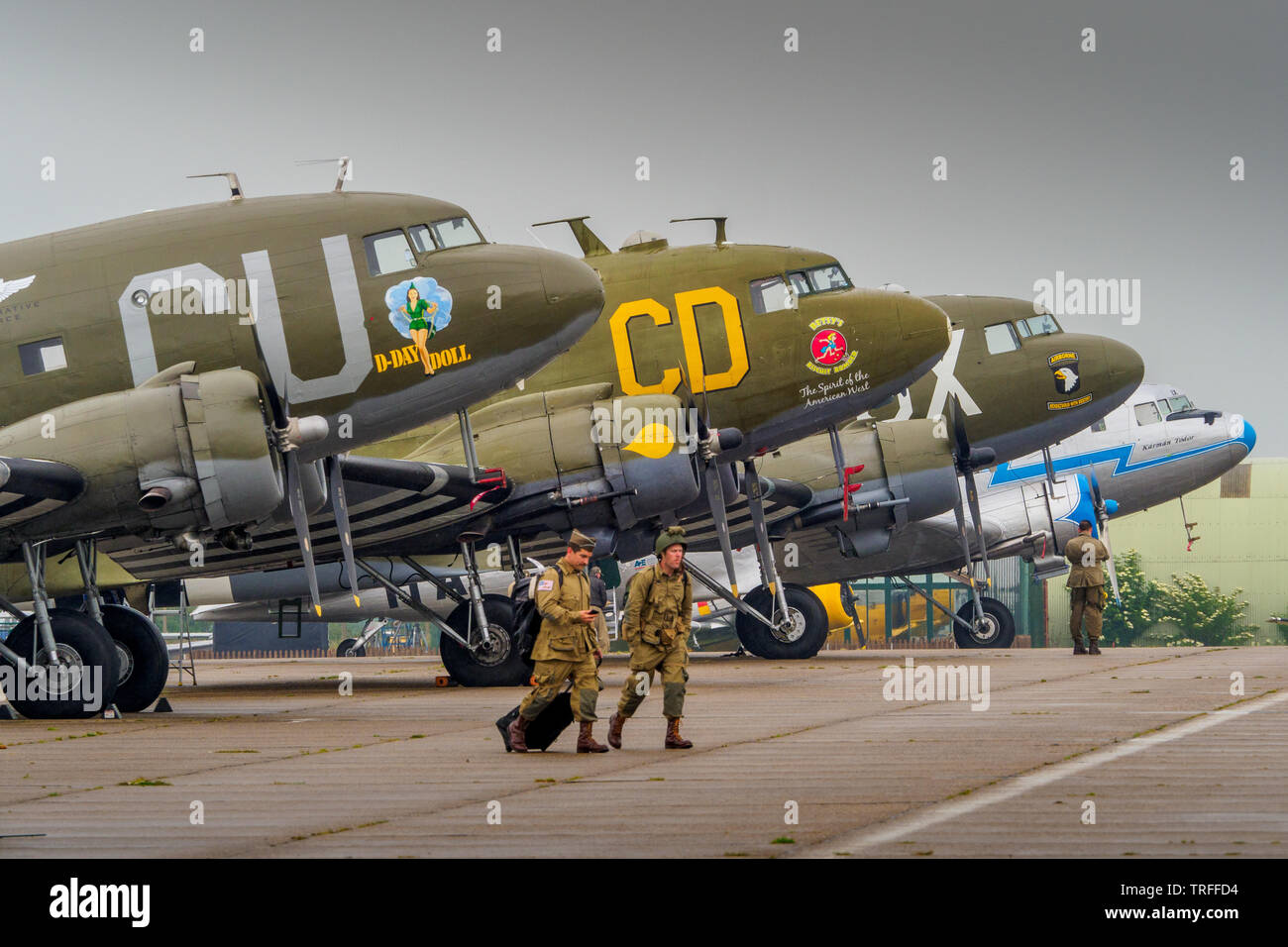 D-Day 75 - Crews and Dakota aircraft are prepared at the IWM Duxford ...