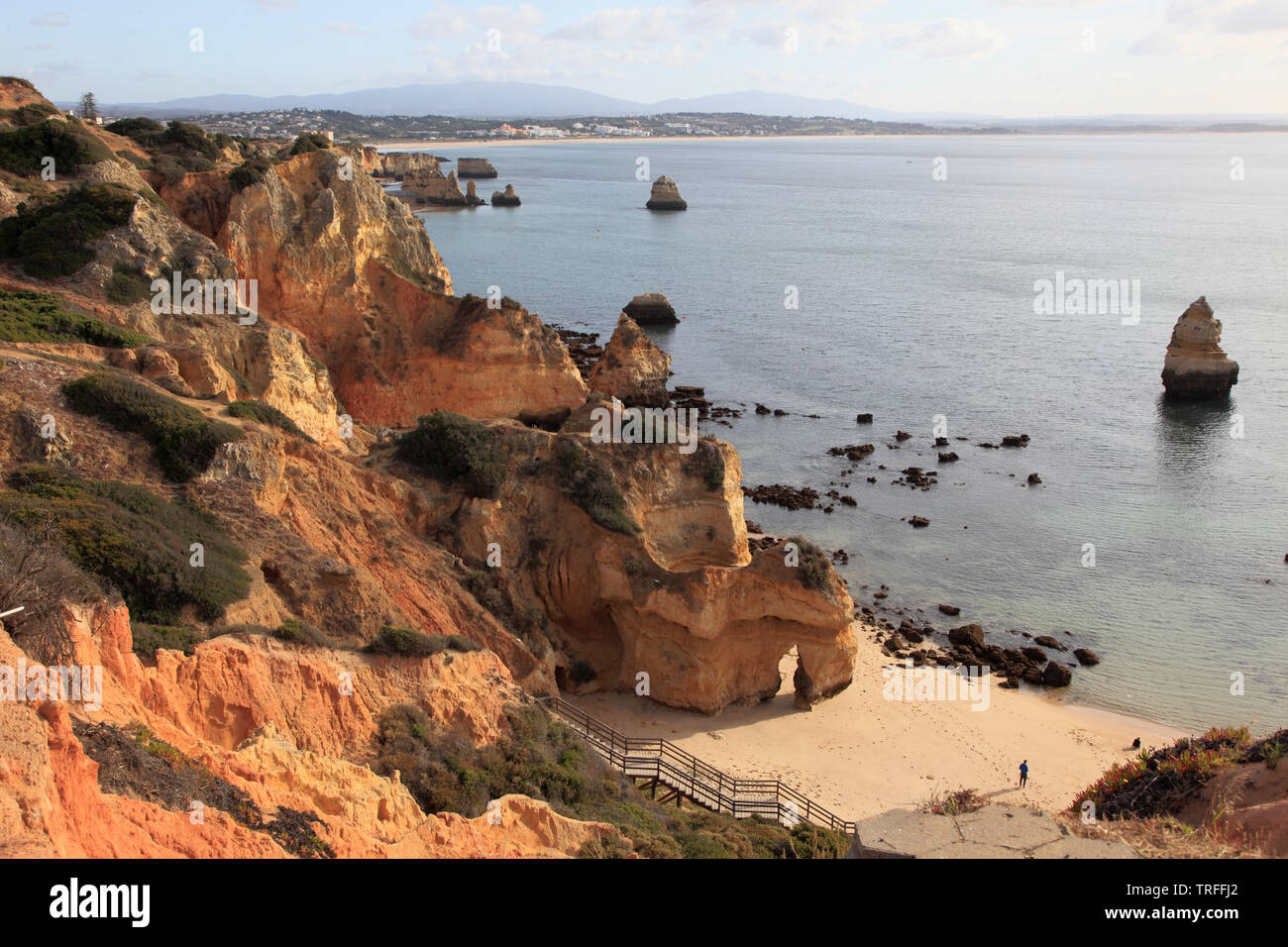 Portugal, Algarve, Lagos, Praia do Camilo, cliffs, scenery Stock Photo ...