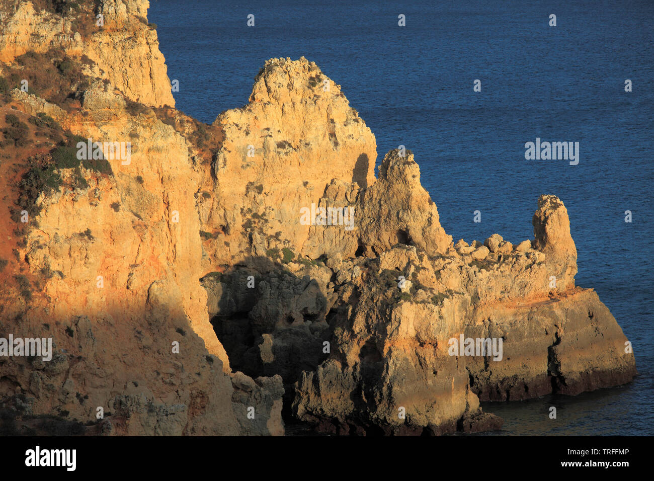Portugal, Algarve, Lagos, Ponta da Piedade, cliffs, scenery Stock Photo ...