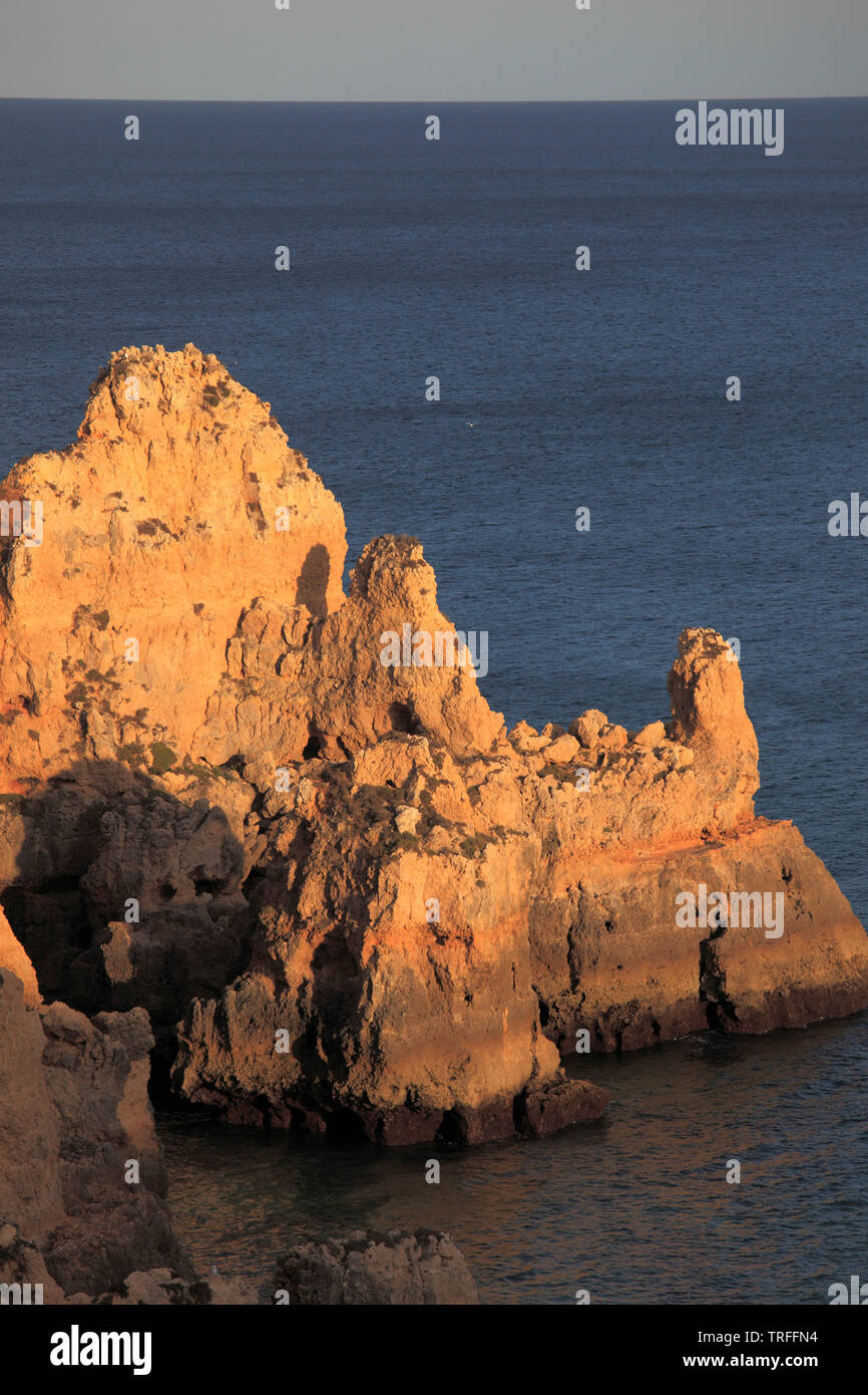 Portugal, Algarve, Lagos, Ponta da Piedade, cliffs, scenery Stock Photo ...