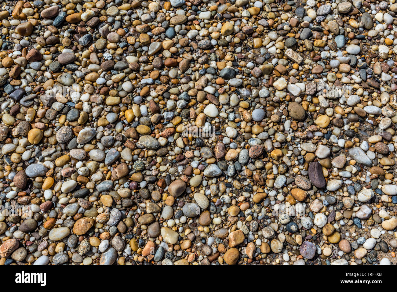 small to medium sized rocks on a beach during a sunny day Stock Photo ...
