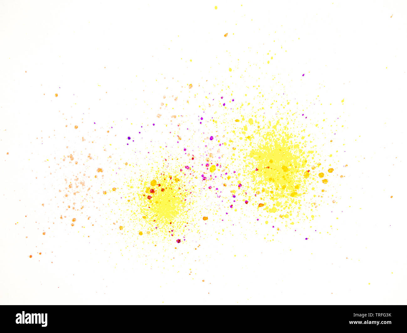 Abstract colorful ink splatter on white paper Stock Photo - Alamy