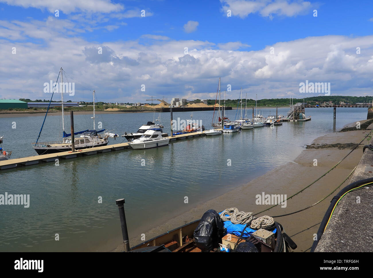 Boats in a line on the River Medway Stock Photo - Alamy