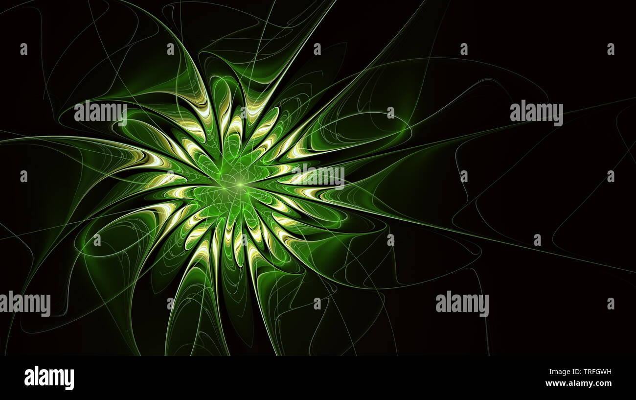 Fabulous fractal pattern in blue. Digital fractal art. Smooth blue ...