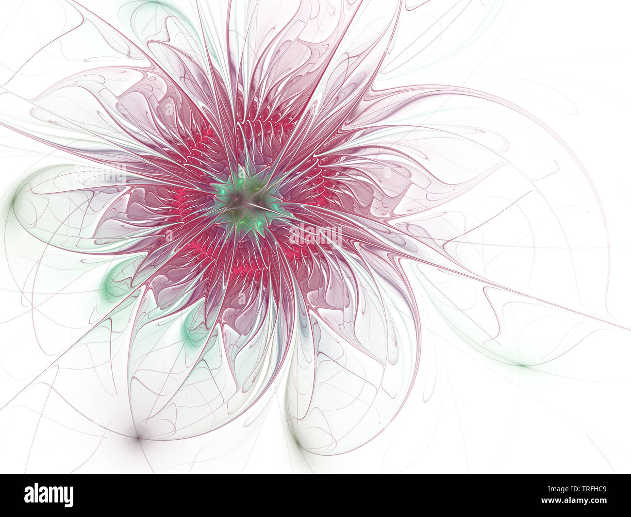 Leafy fractal flower in growth, digital artwork for creative graphic ...