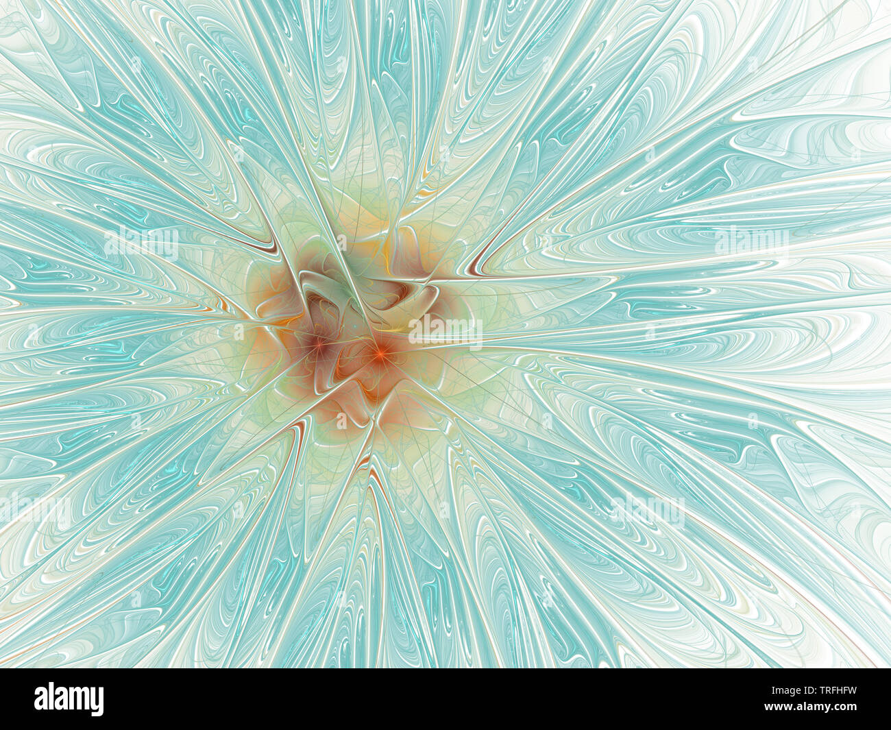 Fabulous fractal pattern in blue. Digital fractal art. Smooth blue ...