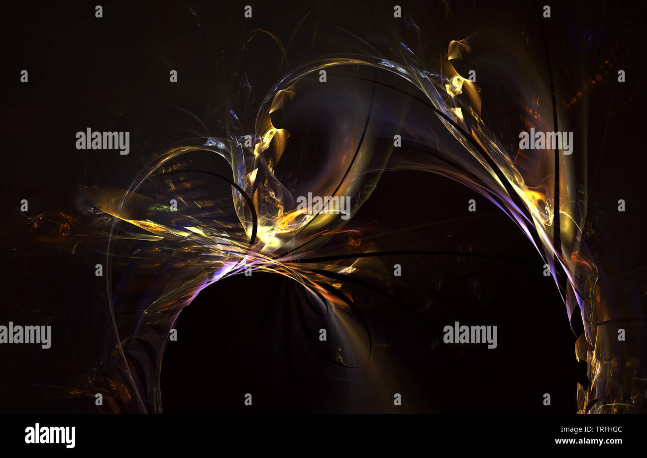 Color of waving smoke in the abstract background. Illustration wave ...