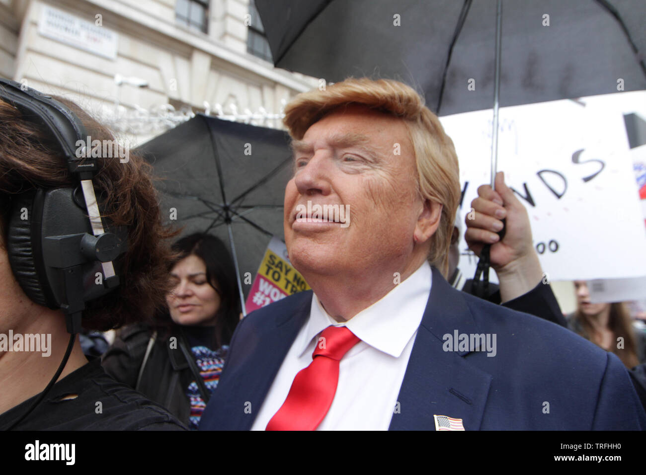 A Donald Trump lookalike put on by the television Channel ITV During a ...