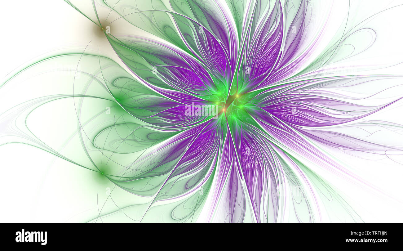 Fantasy artistic flower with lighting effect. Beautiful shin ...